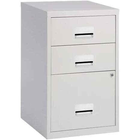 Pierre Henry Filing Cabinet with 3 Drawers Combi 400 x 400 x 660mm Grey Viking Direct IE