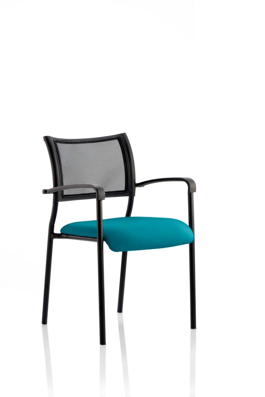 Dynamic Visitor Chair Fixed Armrest Brunswick Seat Maringa Teal Fabric ...
